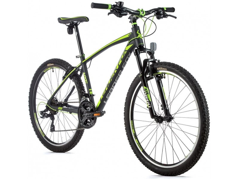 Horské kolo pánské Leader Fox MXC 2022-1 14" ŠEDÁ MAT/ZELENÁ - Pelotony.com